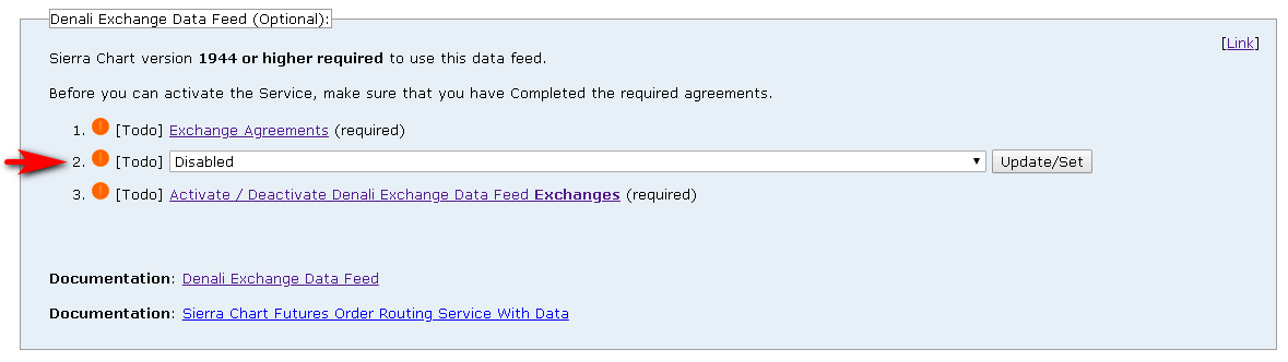 Denali Exchange Data Feed - Sierra Chart